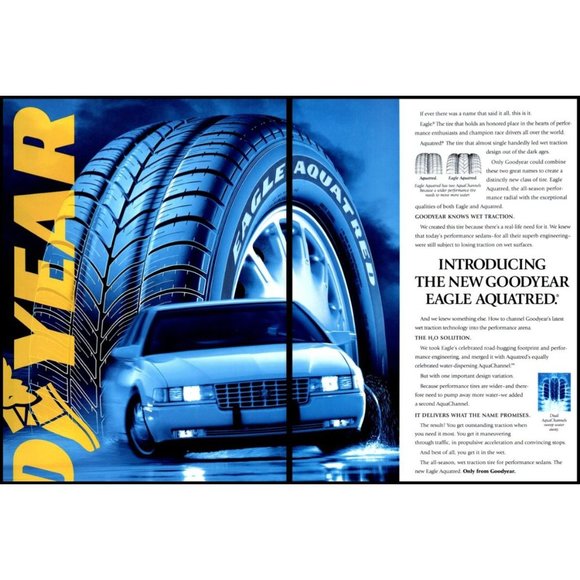 Goodyear | Art | 994 Goodyear Tires Eagle Aquatred 2 Page Vintage Print ...